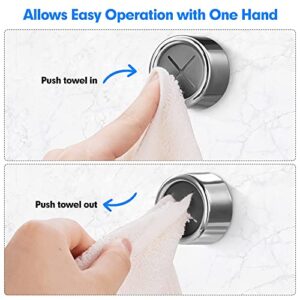 Kitchen Towel Holder, garini Heavy Duty Adhesive Hooks Round Wall Mounted Hanging Towel Hooks, Tea Towel Holder for Bathroom ,Kitchen ,Cabinet, 8 Pieces