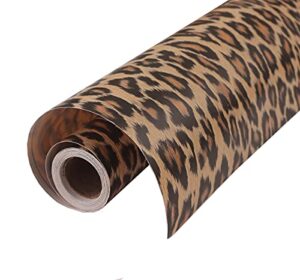 self adhesive thick vinyl decorative leopard shelf liner contact paper for cabinets dresser drawer furniture walls 15.7x117 inches