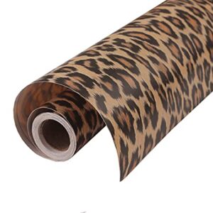 Self Adhesive Thick Vinyl Decorative Leopard Shelf Liner Contact Paper for Cabinets Dresser Drawer Furniture Walls 15.7X117 Inches