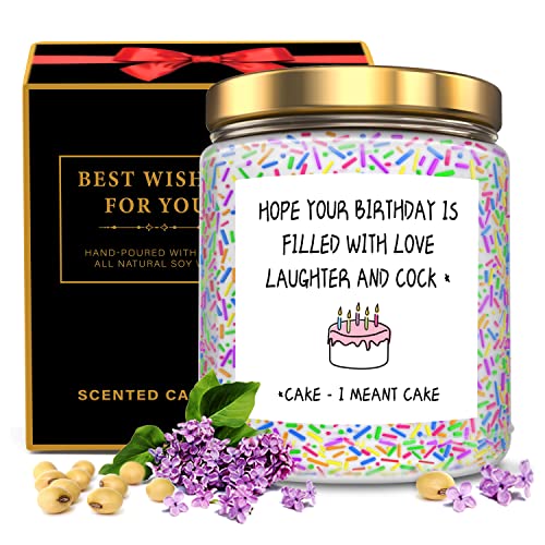 Funny Birthday Gifts for Women Sister Friend Female,Rude Birthday Anniversary Christmas Gag Gift for Women, Unique Sprinkle Candle Gifts