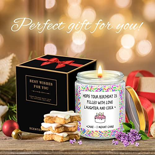 Funny Birthday Gifts for Women Sister Friend Female,Rude Birthday Anniversary Christmas Gag Gift for Women, Unique Sprinkle Candle Gifts