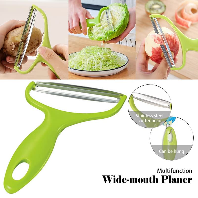 JQS Cooking Tools Wide Mouth Peeler Vegetables Fruit Stainless Steel Knife Cabbage Graters Salad Potato Slicer Kitchen Accessories