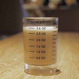 Shot Glass Measuring Cup 3 Ounce/90ML Liquid Heavy High Espresso Glass Cup Black Line