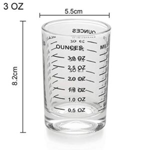 Shot Glass Measuring Cup 3 Ounce/90ML Liquid Heavy High Espresso Glass Cup Black Line