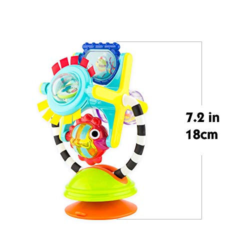 Sassy Fishy Fascination Station 2-in-1 Suction Cup High Chair Toy | Developmental Tray Toy for Early Learning | for Ages 6 Months and Up