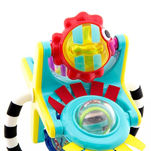 Sassy Fishy Fascination Station 2-in-1 Suction Cup High Chair Toy | Developmental Tray Toy for Early Learning | for Ages 6 Months and Up