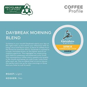 Caribou Coffee Daybreak Morning Blend, Single-Serve Keurig K-Cup Pods, Light Roast Coffee, 24 Count (11.9g)(Pack of 4)