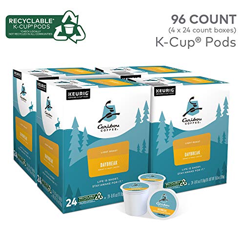 Caribou Coffee Daybreak Morning Blend, Single-Serve Keurig K-Cup Pods, Light Roast Coffee, 24 Count (11.9g)(Pack of 4)