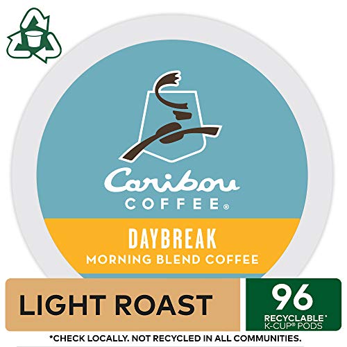 Caribou Coffee Daybreak Morning Blend, Single-Serve Keurig K-Cup Pods, Light Roast Coffee, 24 Count (11.9g)(Pack of 4)