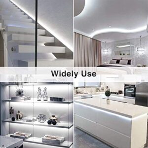 White LED Strip Light, CT Capetronix LED Light Strip White, Daylight Bright LED Tape Light, for Bedroom, Kitchen, Closet, Under Cabinet, Vanity Mirror, Indoor Only (Dimmer Included).