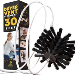 The Original Dryer Vent Cleaner Kit -(30-Feet) Innovative Duct Lint Remover Reusable Strong Nylon| Flexible Lint Brush with Drill Attachment for Faster Cleaning