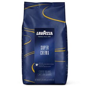 lavazza super crema whole bean coffee blend, medium espresso roast, pack of 2