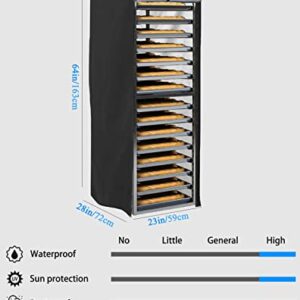 Sealcover Pan Rack Cover, High Density Waterproof and Dustproof Bread Rack Cover, 23"x28"x64", Bakery Single Rack Covers.