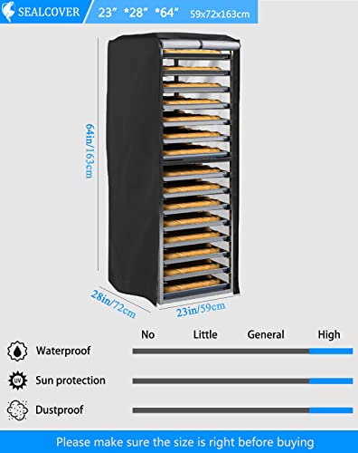 Sealcover Pan Rack Cover, High Density Waterproof and Dustproof Bread Rack Cover, 23"x28"x64", Bakery Single Rack Covers.