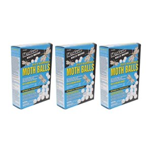 mothguard mg53pk mg3 old-fashioned cedar scent, epa registered, 5oz box of mothballs-kills moths, carpet beetles, repellent closet clothes protector, no clinging odor (3-pack), white