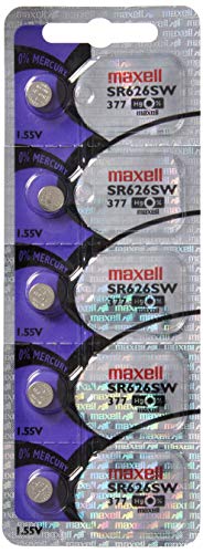 Maxell 5 SR626SW 377 Silver Oxide Watch Batteries