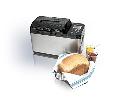 Zojirushi BB-PDC20BA Home Bakery Virtuoso Plus Breadmaker, 2 lb. loaf of bread, Stainless Steel/Black