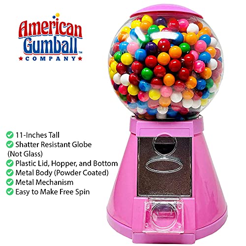 Pink Classic Metal Gumball Machine by American Gumball Company, 11-inch