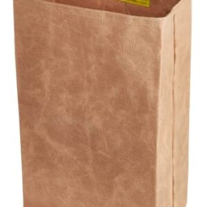 The Original Waxed Canvas Lunch Bag, Handmade with Certified Organic Cotton and Hand Waxed with Beeswax, Foldable, Stiff Material, Plastic-Free, Reusable, GOTS, Large, For Men, Women, Kids, Brown