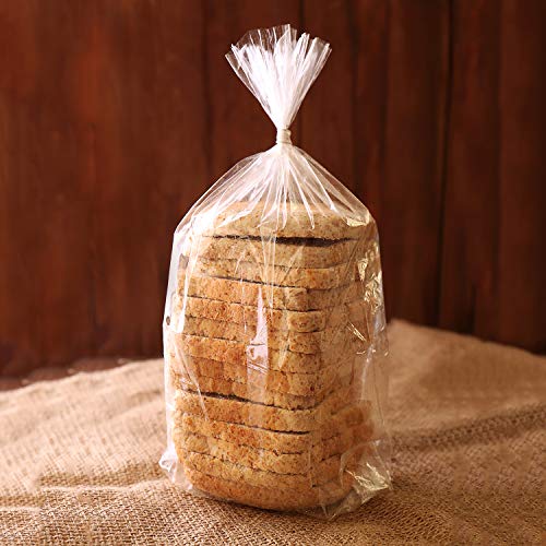 Bread Bags for Homemade Bread,18x4x8 Inches Clear Bread Loaf Bags with 50 Twist Ties,50 Pcs