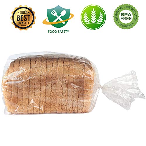 Bread Bags for Homemade Bread,18x4x8 Inches Clear Bread Loaf Bags with 50 Twist Ties,50 Pcs