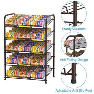 Can Rack Organizer 5 Tier Can Storage Dispensers Rack Holder for Pantry, Kitchen Cabinets, Storage for to 60 Cans(Brown)