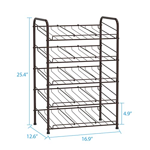 Can Rack Organizer 5 Tier Can Storage Dispensers Rack Holder for Pantry, Kitchen Cabinets, Storage for to 60 Cans(Brown)