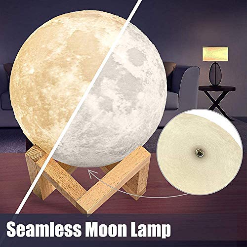 CPLA Moon Lamp, 16 Colors LED Night Light 3D Printing Moon Light with Stand & Remote/Touch Control and USB Rechargeable, Gifts for Kids Friends Lover Birthday (Diameter 4.8 INCH)