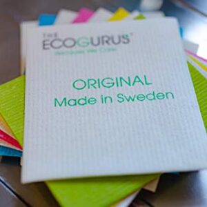 The EcoGurus {Improved} Swedish Dishcloths for Kitchen, Original Made in Sweden (10x Assorted) Multi-Surface Swedish Dish Cloths, Cellulose & Cotton Swedish Dishtowels, No Odor