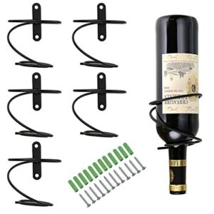 hipiwe pack of 6 wall mounted wine racks – red wine bottle display holder with screws, metal hanging wine rack organizer