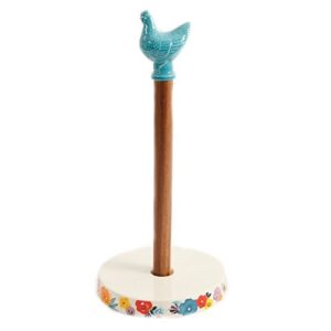 the pioneer woman flea market paper towel holder turquoise hen