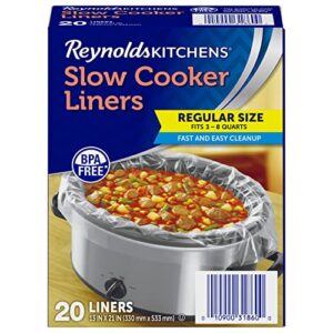 reynolds kitchens slow cooker liners, regular (fits 3-8 quarts), 20 count