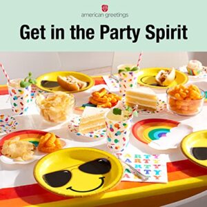 American Greetings Rainbow Party Supplies for Birthdays, Easter, Mother's Day, Father's Day, Graduation and All Occasions, Multicolor Paper Dessert Plates (50-Count)