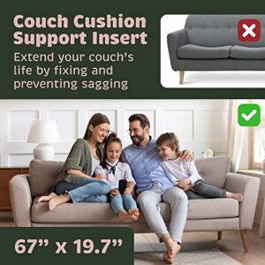 BEN'SHOME® Durable Cushion Support Insert [19.7" x 58-67"], Upgraded Sofa Saver Board for Sagging Couch Pillows. Fix & Prevent Sagging Seats, Extra Strong, Dense & Thick | 0.4"