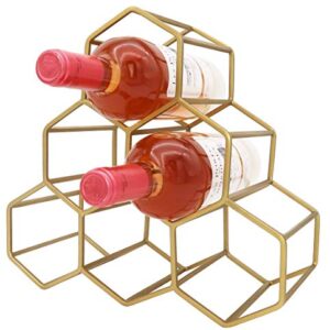 Godinger Wine Rack, 6 Wine Bottle Storage Holder, Metal Countertop Stand for Wine Bottles