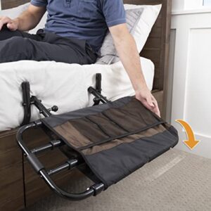 Stander EZ Adjust Bed Rail, Adjustable Senior Bed Rail and Bed Assist Grab Bar for Elderly Adults with Organizer Pouch