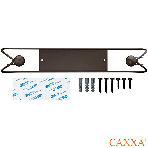 CAXXA Adhesive Under Cabinet Paper Towel Holder Dispenser with Screws for Kitchen Utility Room Laundry Pantry (1, Bronze)