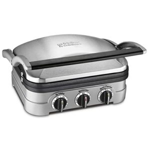 panini press by cuisinart, stainless steel griddler, sandwich maker & more, 5-in-1, gr-4np1