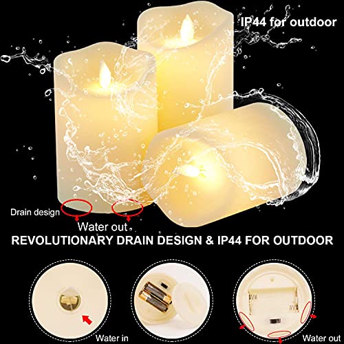 Flickering Flameless Candles Battery Operated Candles Waterproof Outdoor Candles Votives LED Candles Pack of 7 (D:3.25" x H:4" 5" 6") With Remote Cycling 24 Hours Timer Plastic Candles Battery Candles