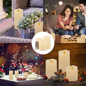 Flickering Flameless Candles Battery Operated Candles Waterproof Outdoor Candles Votives LED Candles Pack of 7 (D:3.25" x H:4" 5" 6") With Remote Cycling 24 Hours Timer Plastic Candles Battery Candles