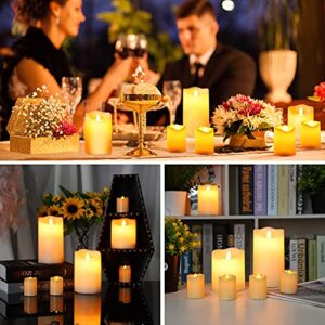 Flickering Flameless Candles Battery Operated Candles Waterproof Outdoor Candles Votives LED Candles Pack of 7 (D:3.25" x H:4" 5" 6") With Remote Cycling 24 Hours Timer Plastic Candles Battery Candles