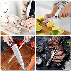 Knife Set,21 PCS Kitchen Knife Set with Block Wooden,Japanese Stainless Steel,Professional Chef Knife Set Manual Sharpening Ultra Sharp Full Tang Handle Design Knife Block Set