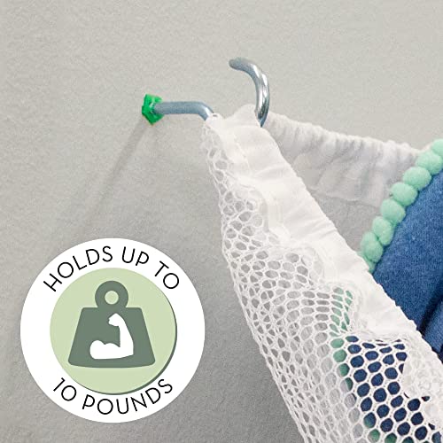 S&T INC. Stuffed Animal Net or Hammock, Mesh Hanging Stuffed Animal Storage Net, Hardware Included, White, Stretches up to 55 Inches, 2 Pack