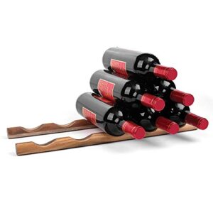 ironwood 28985 compact wooden wine rack bottle holder, acacia wood