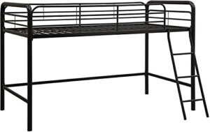 dhp jett junior twin metal loft bed, black