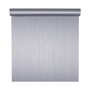 Peel and Stick Silver Brushed Metal Stainless Steel Contact Paper for Dishwasher Fridge Refrigerator Stove Appliances Self Adhsesive Vinyl Film Stainless Steel Wallpaper Removable 15.7x117 Inches