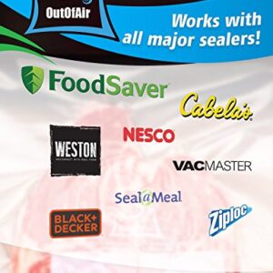 100 Vacuum Sealer Bags: Quart Size (8" x 12") by OutOfAir Works with FoodSaver & Other Machines - 33% Thicker BPA Free, Commercial Grade, 8 x 12 inches