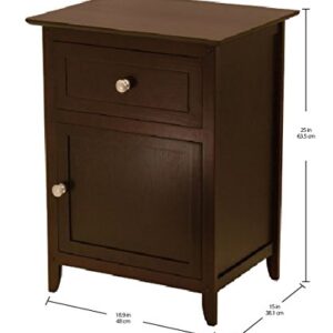 Winsome Eugene Accent Table, 18.9 inches, Espresso