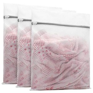 3pcs durable honeycomb mesh laundry bags for delicates 16 x 20 inches (3 large)