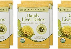 Lifestyle Awareness Teas, Caffeine Free Dandy Liver Detox Tea, 20 Count